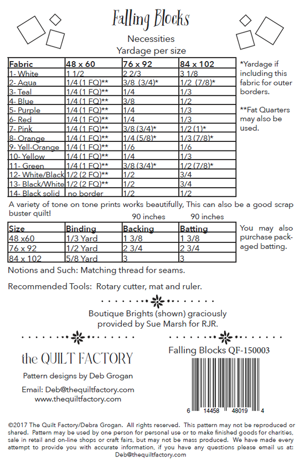 Downloadable Falling Blocks Quilt Pattern – The Quilt Factory