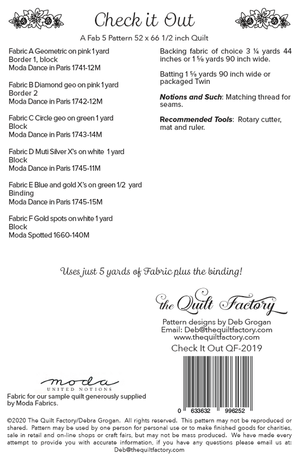 Downloadable Check It Out Quilt Pattern – The Quilt Factory